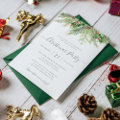 Winter Greenery Christmas Holiday Party Invitation | Zazzle