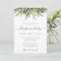 Winter Greenery Christmas Holiday Party Invitation | Zazzle