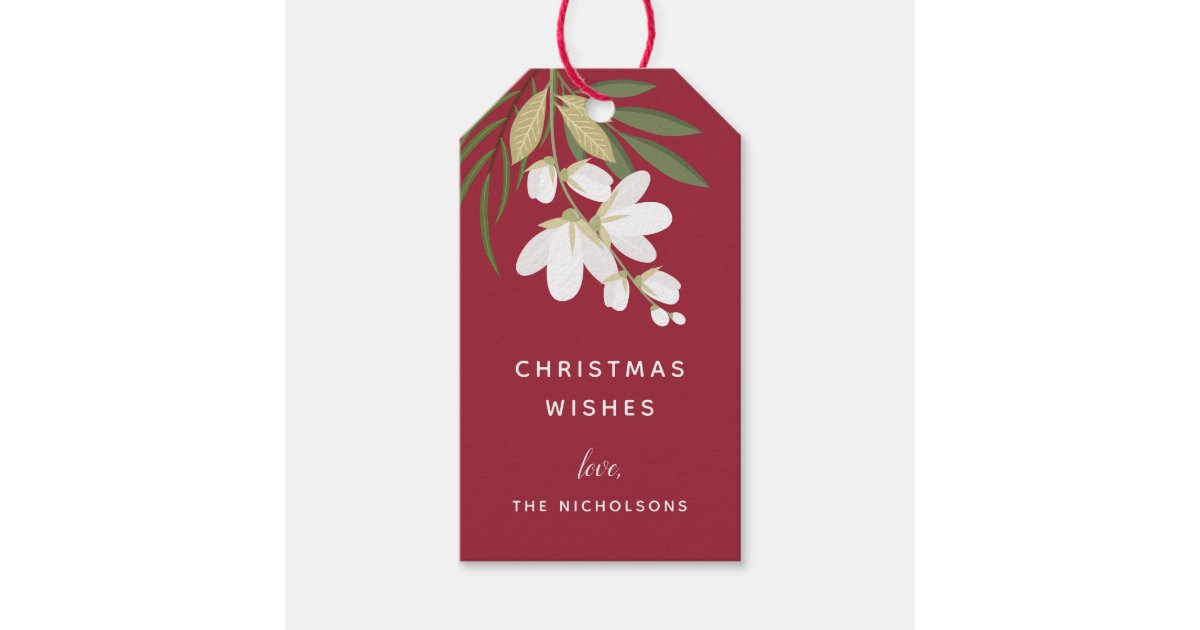 Winter Greenery Holiday Gift Tags | Zazzle.com