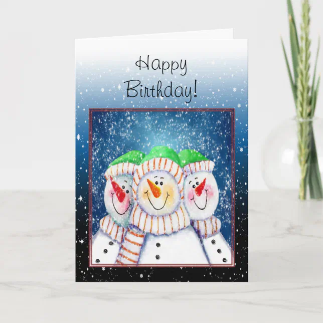 Winter Happy Birthday Card | Zazzle