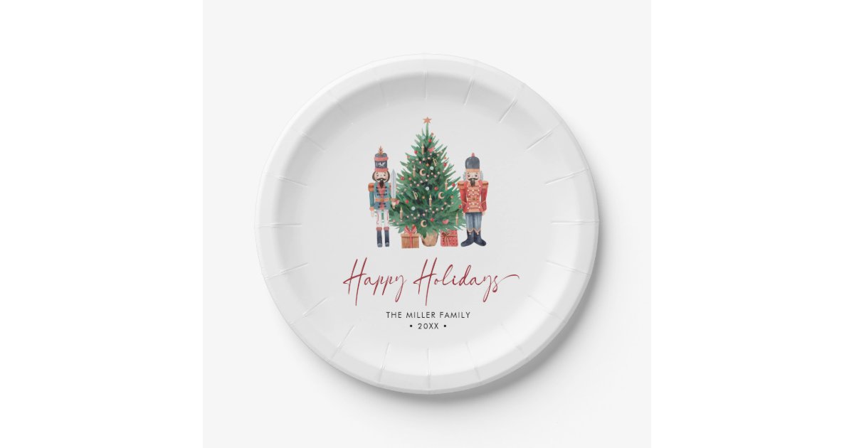 Winter Happy Holidays Paper Plates | Zazzle
