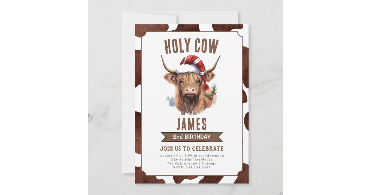 Winter Highland Cow Birthday Party Invitation | Zazzle