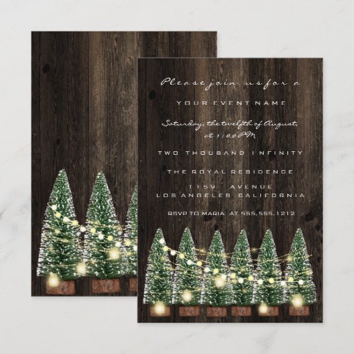 Winter Holiday Christmas Party Wood Rustic Invitation | Zazzle