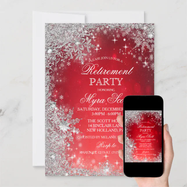 Winter Holiday Retirement Party Invitation | Zazzle