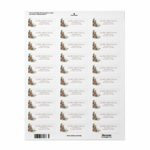 Winter Holiday Return Address Label | Zazzle
