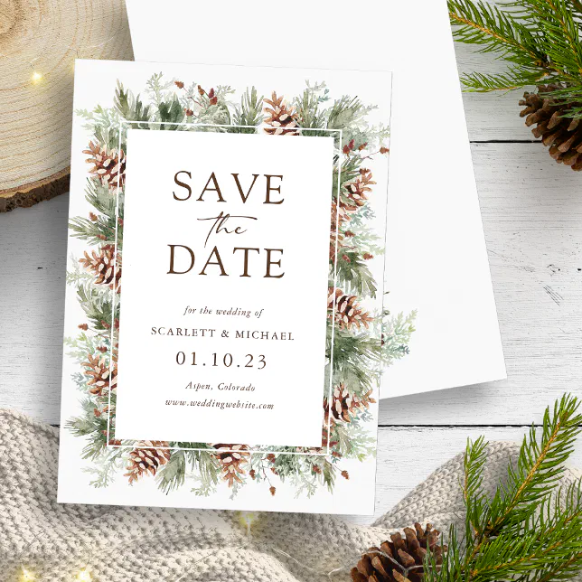 Winter Holiday Save The Date Card | Zazzle