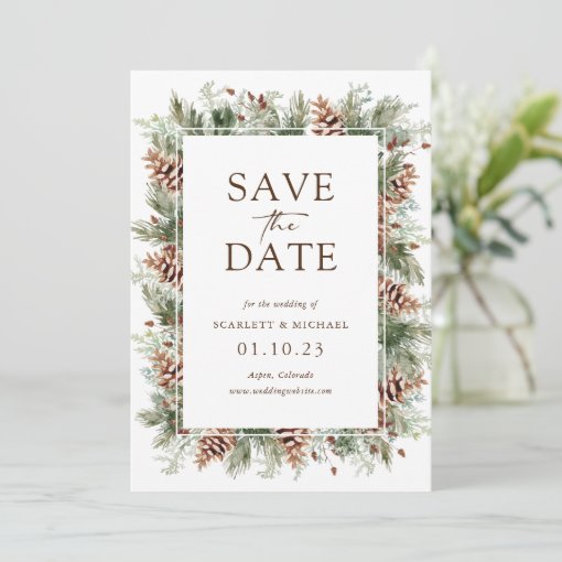 Winter Holiday Save The Date Card | Zazzle