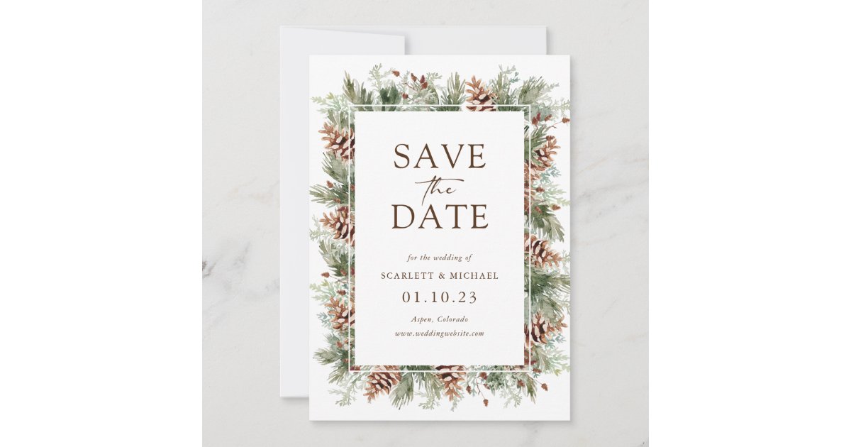 Winter Holiday Save The Date Card | Zazzle