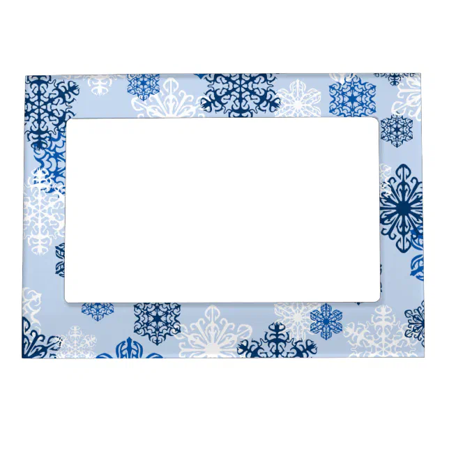 Winter Holiday Snowflake Photo Picture Frame | Zazzle