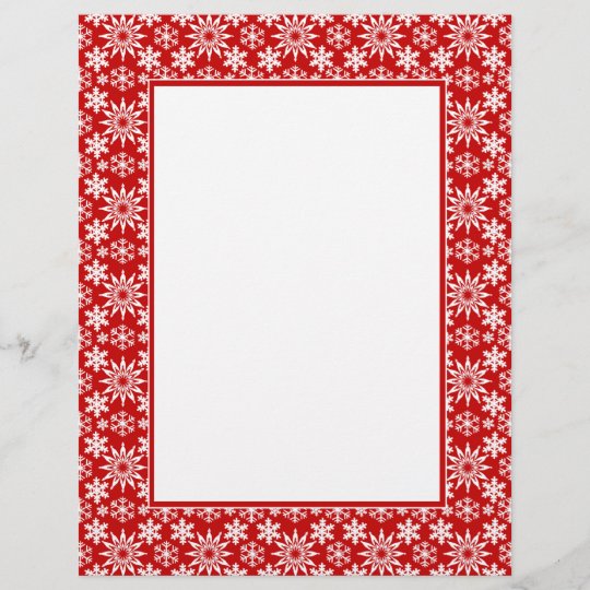 Winter Holiday Snowflakes Letterhead | Zazzle.com