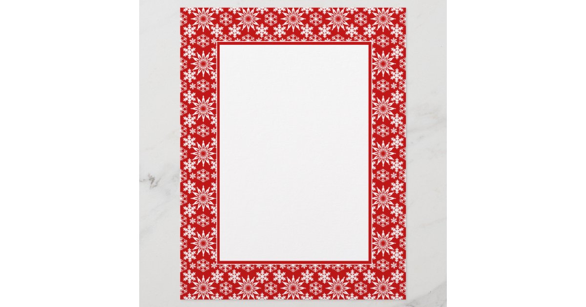 Winter Holiday Snowflakes Letterhead | Zazzle