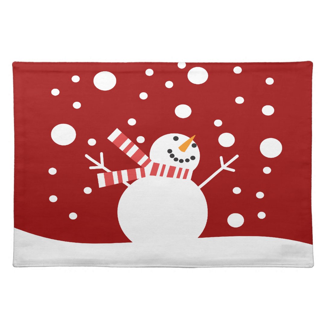 Winter Holiday Snowman Placemat | Zazzle