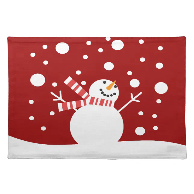 Winter Holiday Snowman Placemat | Zazzle