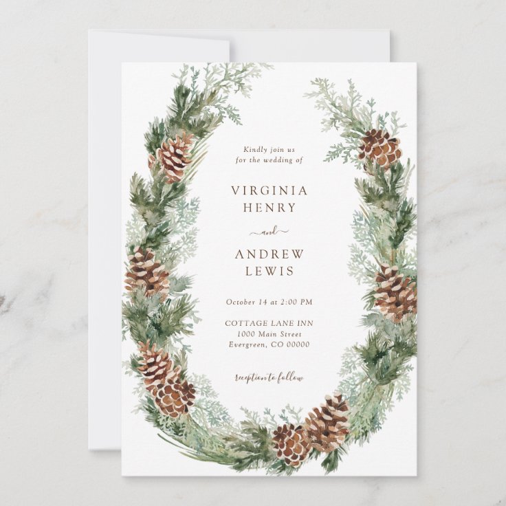 Winter Holiday Wedding Invitation | Zazzle