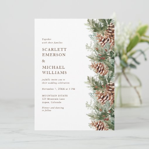 Winter Holiday Wedding Invitation | Zazzle