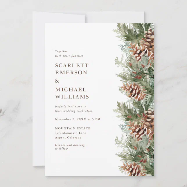 Winter Holiday Wedding Invitation | Zazzle