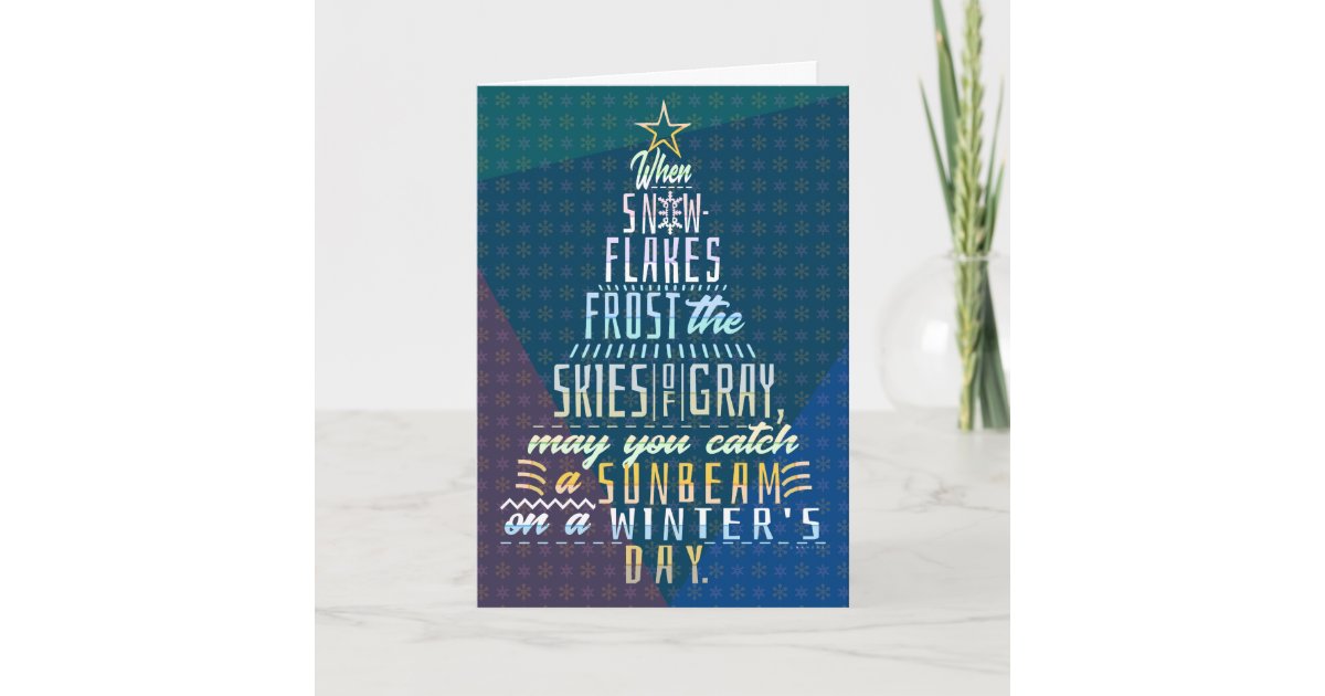 Winter Holidays Christmas Tree Snowflakes Poem Holiday Card | Zazzle