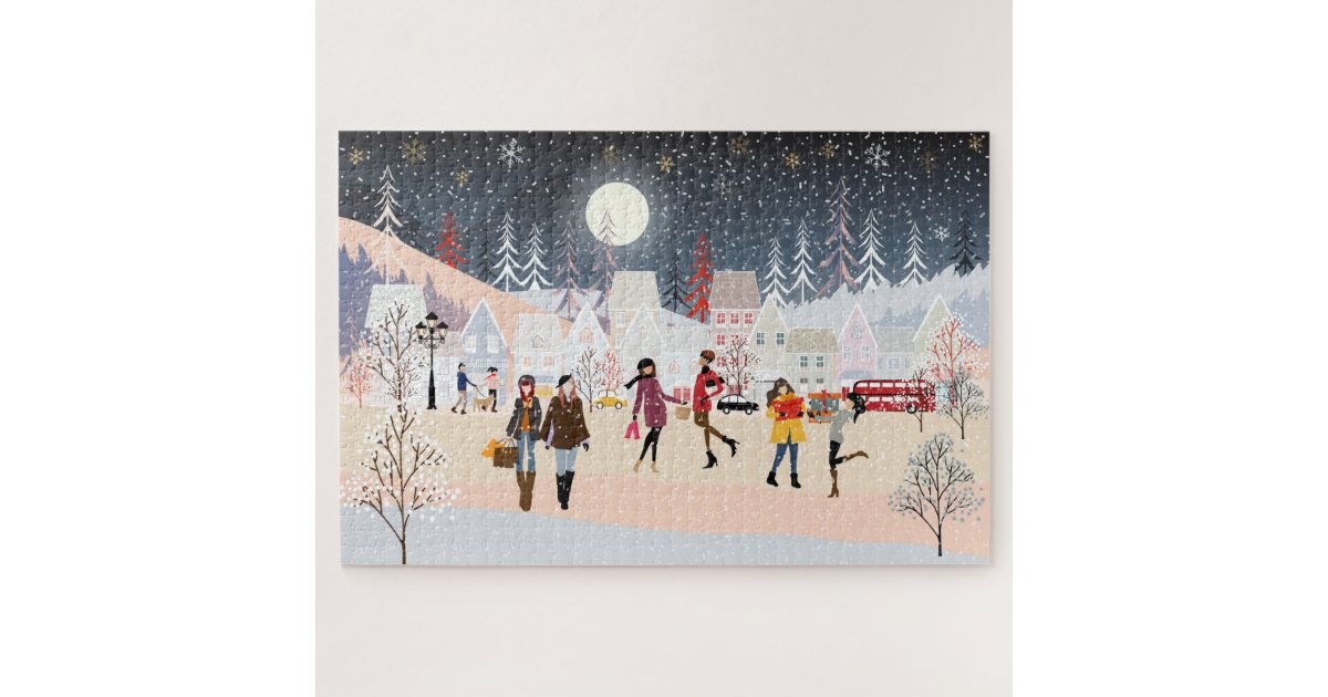 Winter Holidays Christmas Village Jigsaw Puzzle | Zazzle