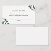 Winter Holly Branches Diaper Raffle insert card | Zazzle