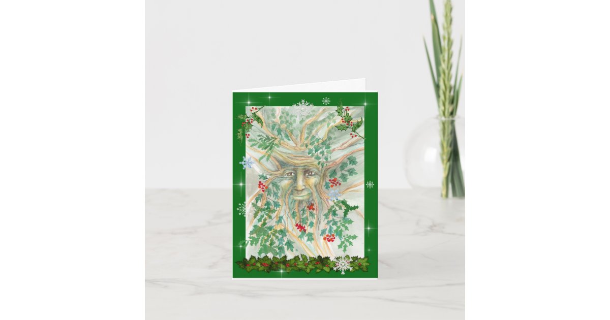 Winter Holly King Yule Card | Zazzle
