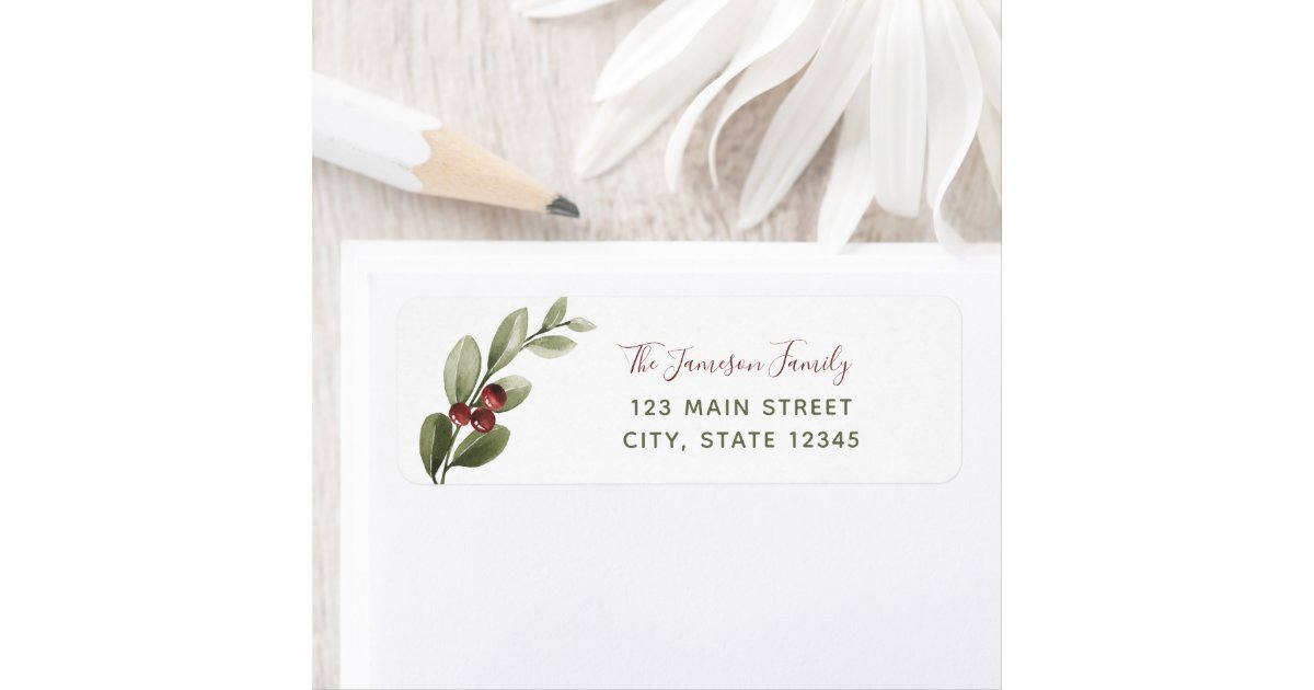 Winter Holly Label | Zazzle