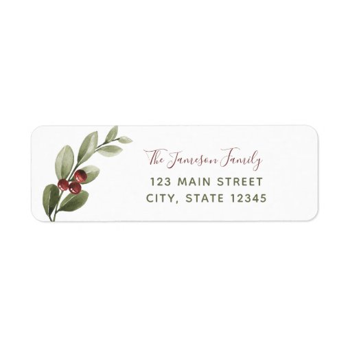 Winter Holly Label | Zazzle