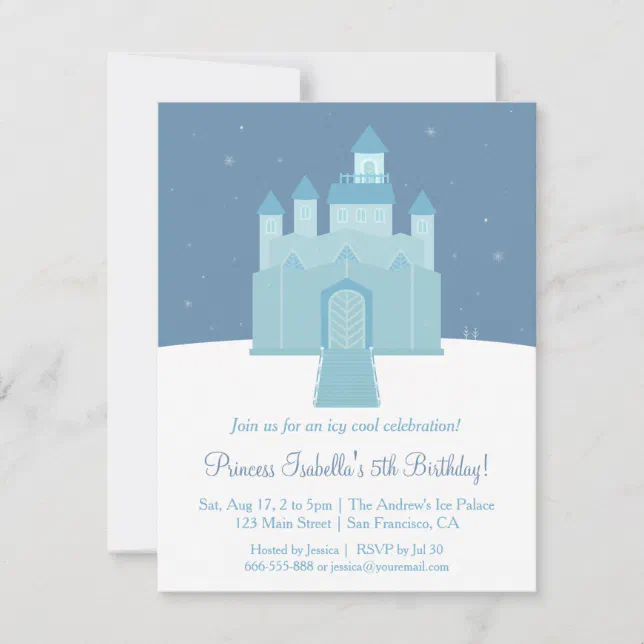 Winter Ice Frozen Palace Princess Birthday Party Invitation | Zazzle