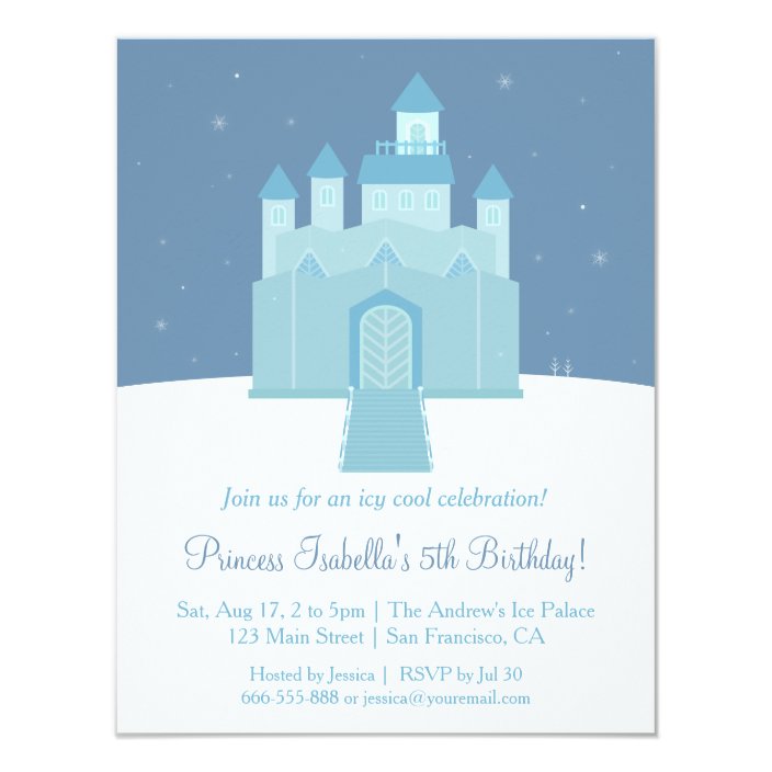 Winter Ice Frozen Palace Princess Birthday Party Invitation | Zazzle.com