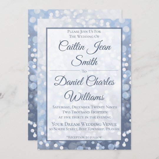 Winter Icy Blue Wedding Invitation | Zazzle.com