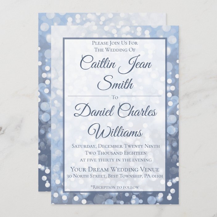 Winter Icy Blue Wedding Invitation | Zazzle.com