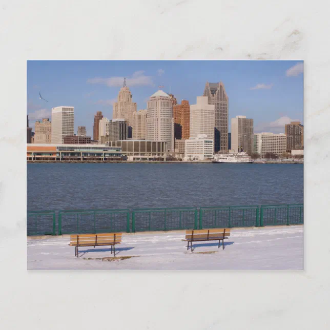 winter in detroit postcard | Zazzle