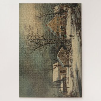 Winter in the country: a cold morning jigsaw puzzle | Zazzle