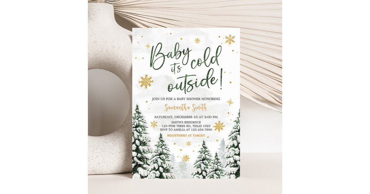 Winter It's Cold Outside Baby Shower Invitation | Zazzle