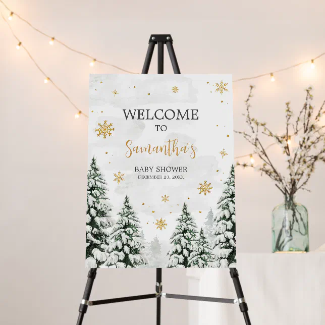 Winter It's Cold Outside Baby Shower Welcome Sign | Zazzle