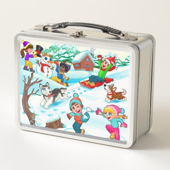 Winter Kids Metal Lunch Box | Zazzle.com