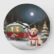 Winter Labrador Caravan Christmas Adventure Large Clock | Zazzle
