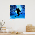 Winter Landscape and Freestyle Skier Poster | Zazzle