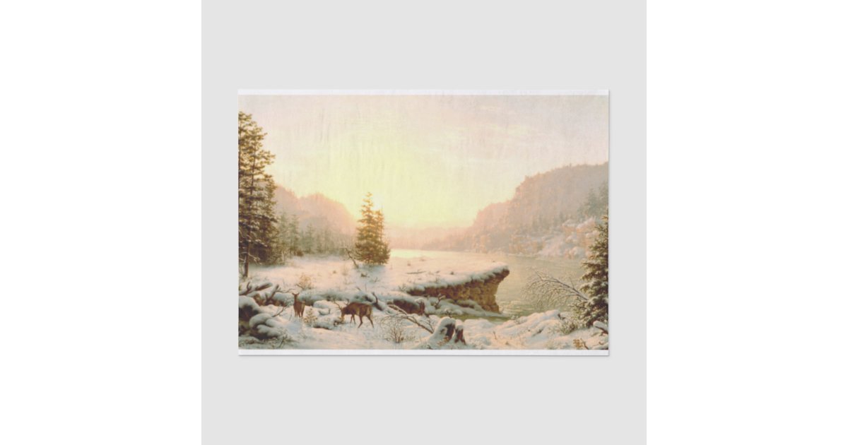 Winter Landscape, Decoupage Tissue Paper | Zazzle