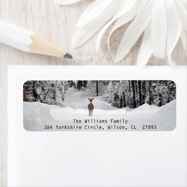 Winter Landscape Photo Return Address Label | Zazzle
