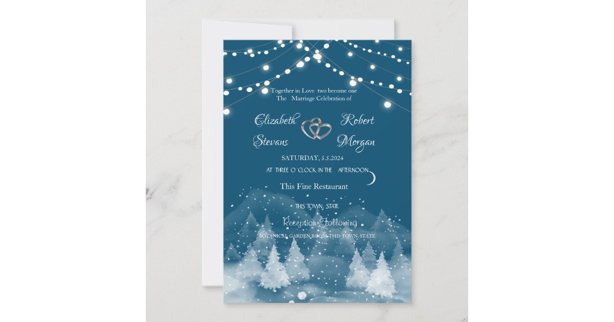 Winter Landscape Snow Wedding Invitation | Zazzle