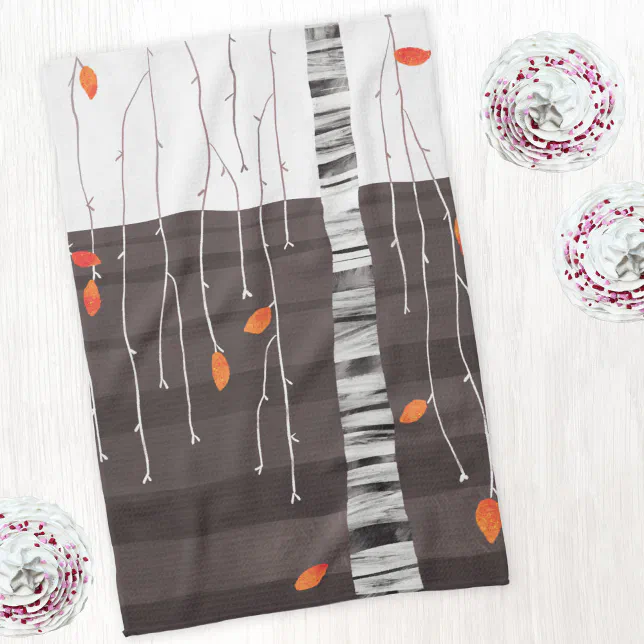 Winter Landscape Tree Art Kitchen Towel | Zazzle