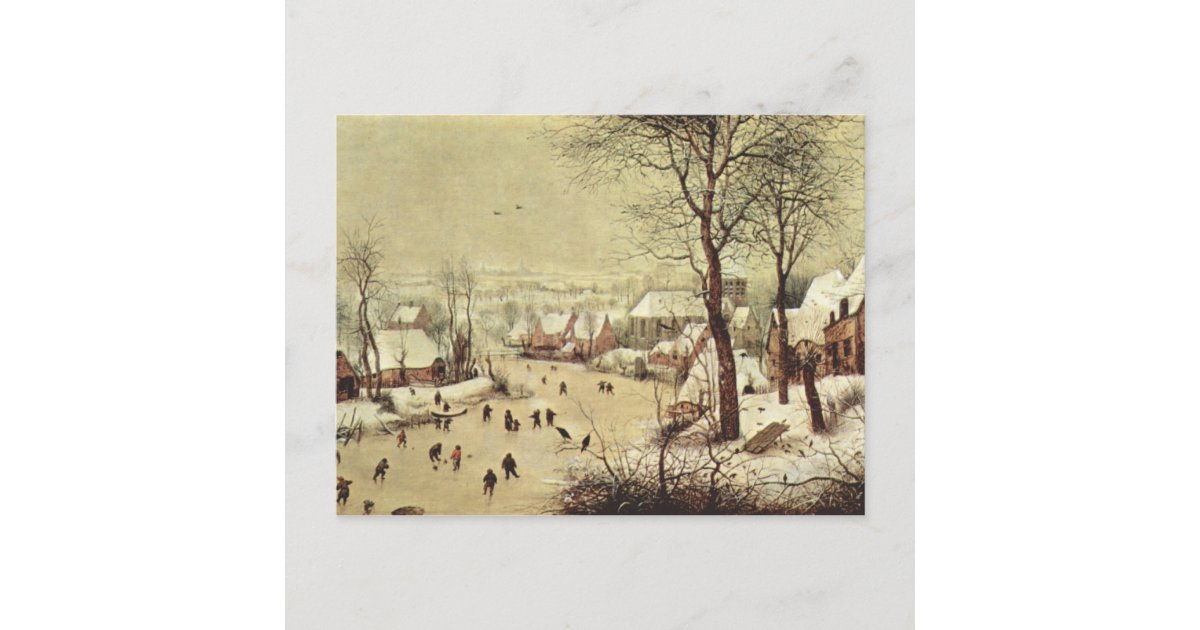 Winter Landscape with a Bird Trap - 1565 Postcard | Zazzle