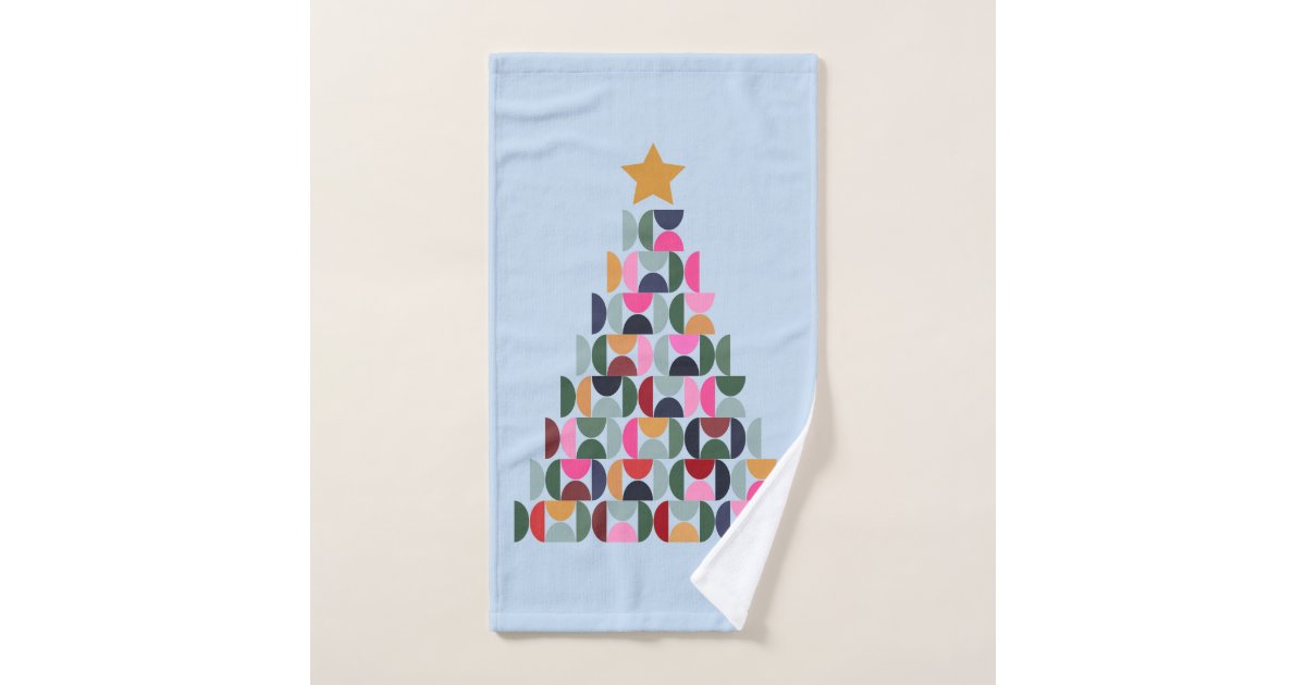 Winter Market 10 Colorful Christmas Tree Bath Towel Set | Zazzle