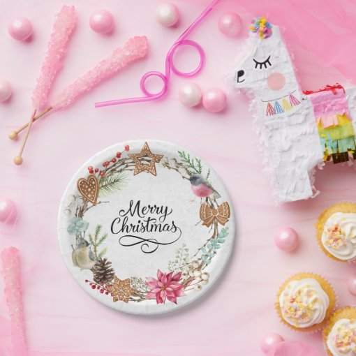 Winter Merry Christmas Party Paper Plate | Zazzle