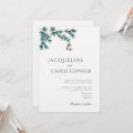 Winter Minimalist Pine Elegant Chic Wedding Bells Invitation | Zazzle