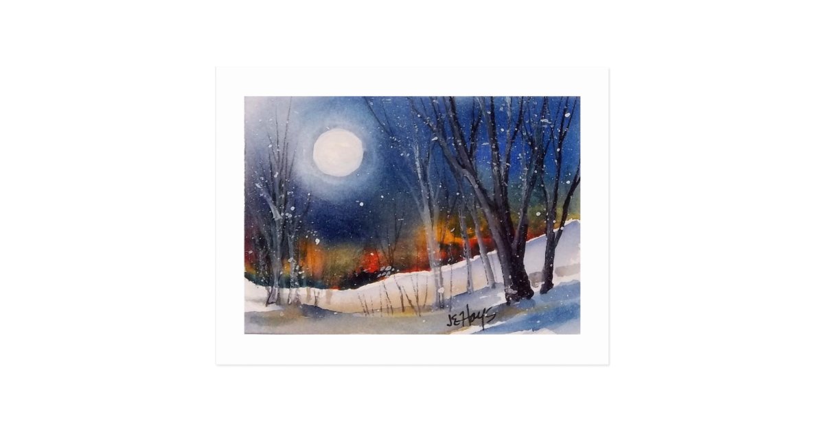 WINTER MOON POSTCARD | Zazzle.com