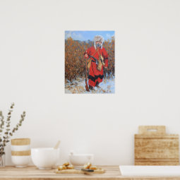 WInter Mountain Man Fine Art Poster | Zazzle
