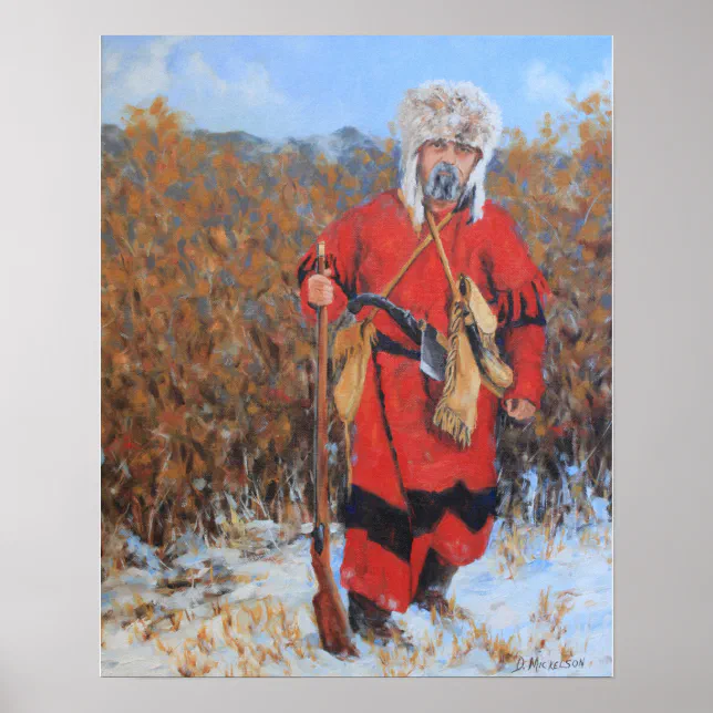 WInter Mountain Man Fine Art Poster | Zazzle