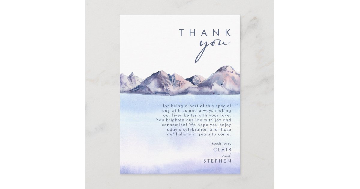 Winter Mountain Thank You Card | Zazzle