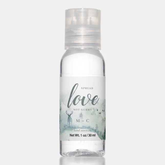 Winter Mystère Wedding Initial Hand Sanitizer | Zazzle